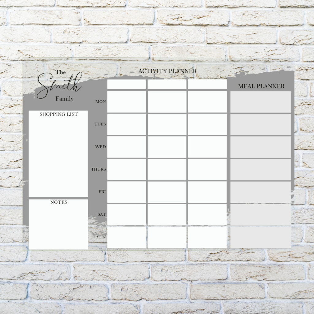 Personalised Wipeable Splash Family Planner - A2 - A Touch of Sparkle