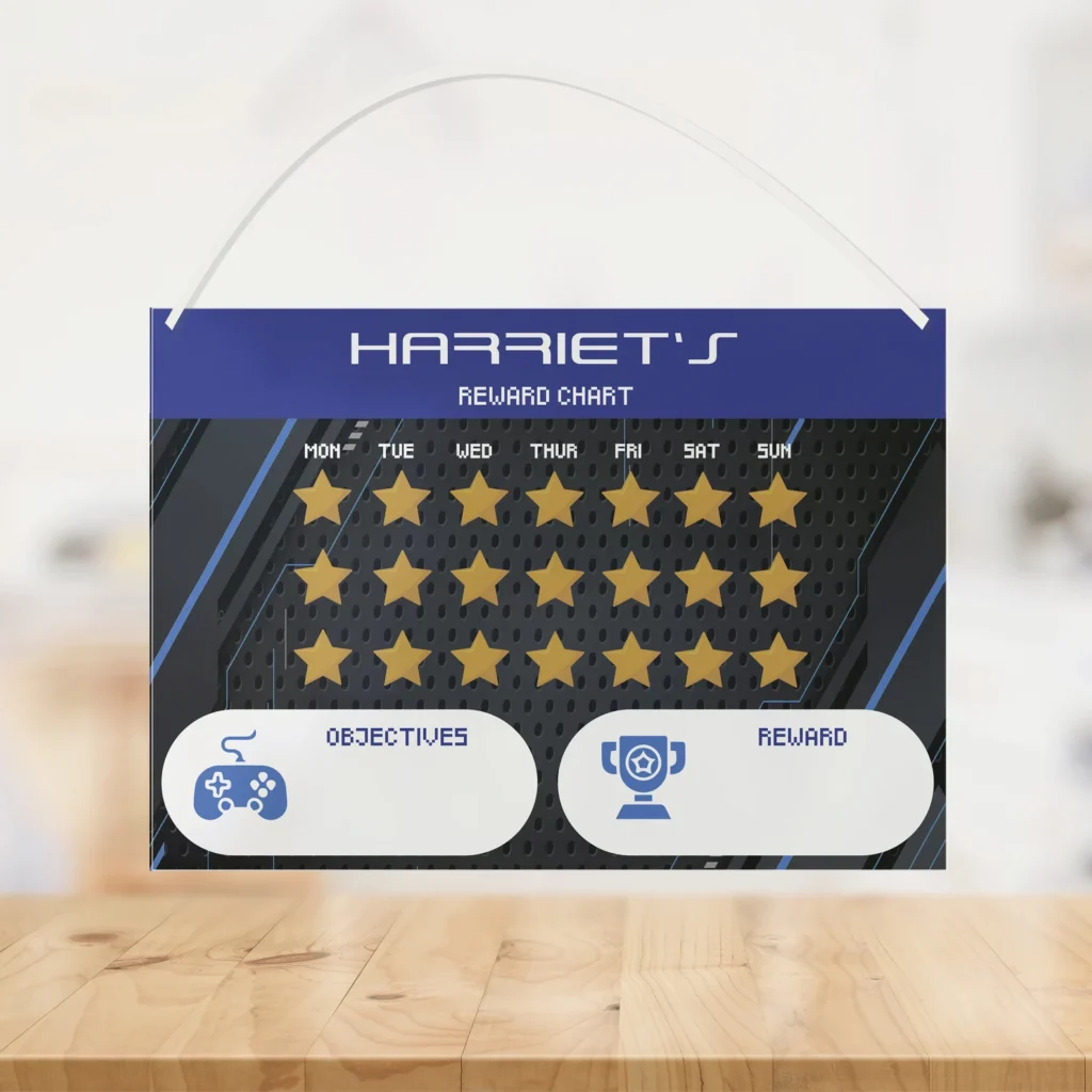 Children's Personalised Wipeable Reward Chart - GameStation - A4/A3/A2 ...